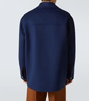 Valentino Garavani Wool And Cashmere Overshirt - Blue