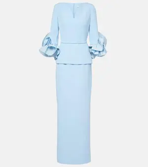 Safiyaa Clemence Ruffled Crepe Gown