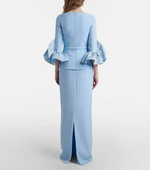 Safiyaa Clemence Ruffled Crepe Gown