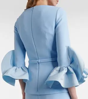 Safiyaa Clemence Ruffled Crepe Gown