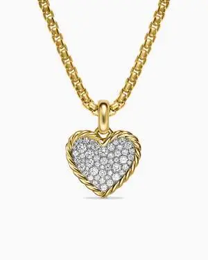David Yurman Pavé Heart Amulet In 18k Yellow Gold With Diamonds - Diamond