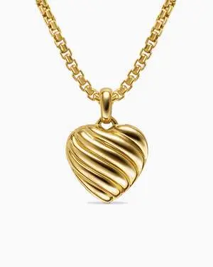 David Yurman Sculpted Cable Heart Locket - All 18k Yellow Gold