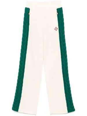 Casablanca Cable-knit Trousers - White