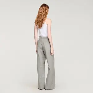Sandro Rhinestone-embellished Wide-leg Jeans - Grey