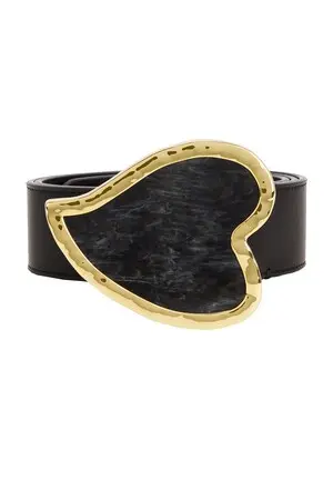 Brandon Maxwell Marble Heart Leather Belt