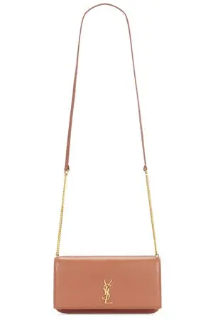 Saint Laurent Saint Laurent Phone Holder In Coral Barely Pink