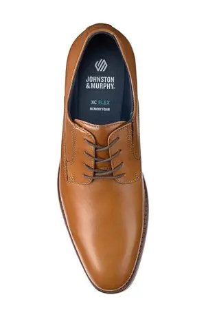 Johnston & Murphy Landry Plain-toe Derby - Tan Full Grain