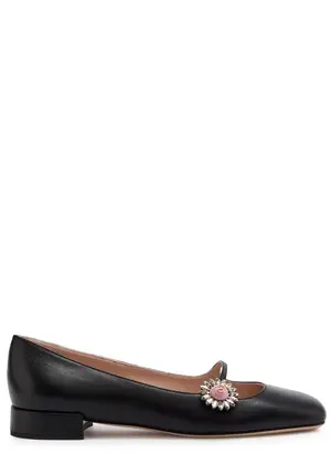 Embellished Leather Ballet Flats