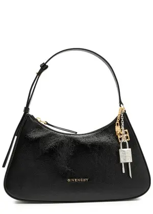 Givenchy Lucky Lock Small Patent Leather Shoulder Bag In Black