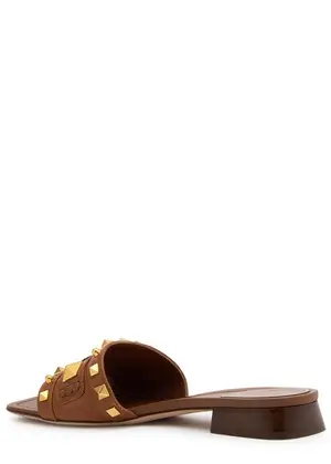 Valentino Garavani Embellished Leather Sliders