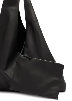 THE ROW Bindle Leather Tote - Black