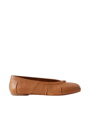 MAISON MARGIELA Tabi Leather Ballet Flats - Tan
