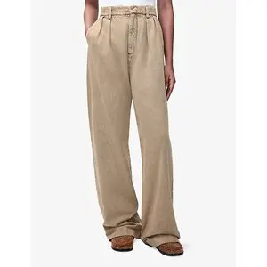 Loewe Pleated Wide-leg High-rise Denim Jeans