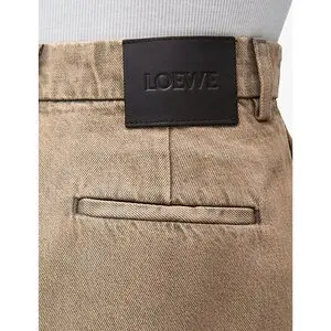 Loewe Pleated Wide-leg High-rise Denim Jeans