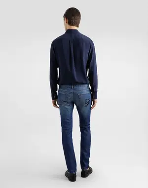 Dolce & Gabbana Silk Shirt With Logo Embroidery