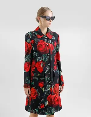 Dolce & Gabbana Rose- Cotton Jacquard Coat