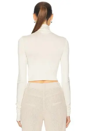 Eterne Cropped Fitted Turtleneck Soft Jerseytop