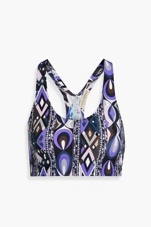 Emilio Pucci Printed Stretchjersey Sports Bra - Purple