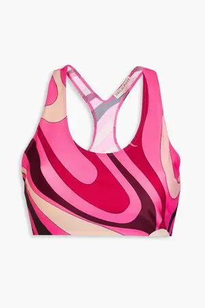 Emilio Pucci Printed Stretchjersey Sports Bra