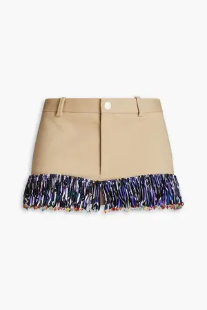 Emilio Pucci Fringed Cotton-blend Twill Shorts