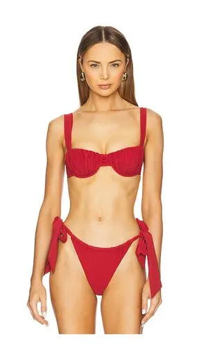 Faithfull The Brand Emily Bikini Top - Garnet