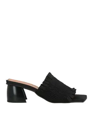 GANNI Shirred Satin Slide Sandals