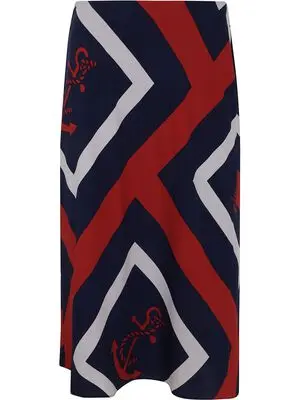 Ralph Lauren Anchor-print Midi Skirt - Blue