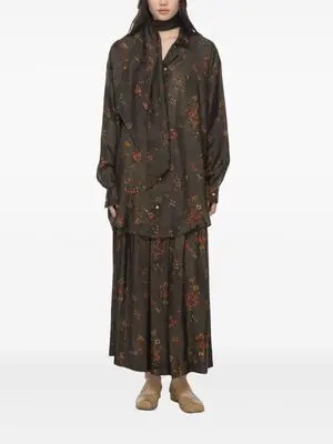 UMA WANG Tyesha Floral Blouse - Brown