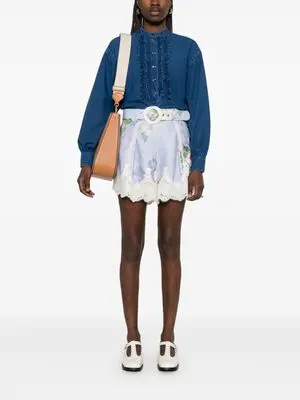 Valentino Garavani Ruffled-detail Shirt - Blue