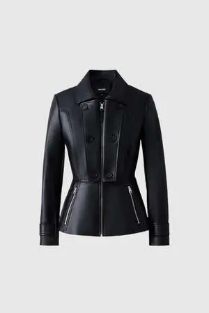 Mackage Fitted Lamb Leather Jacket - Black