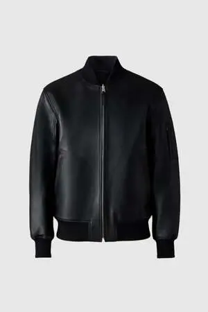 Mackage Easton-sa 2-in-1 Reversible Leather Bomber Jacket - Black-carbon