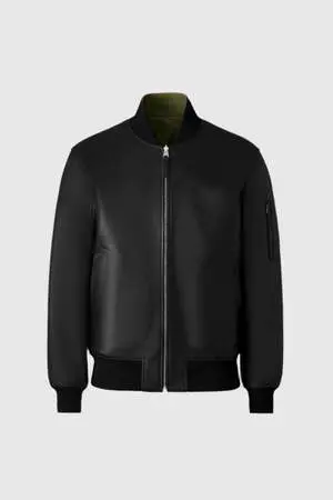 Mackage Easton-sa 2-in-1 Reversible Leather Bomber Jacket - Black