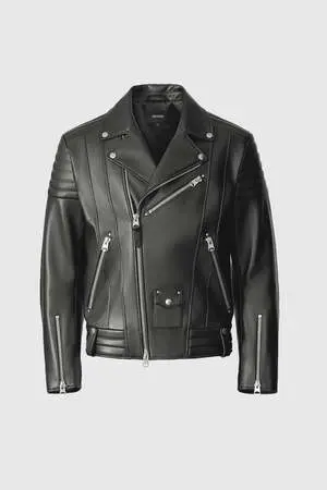 Mackage Kenneth Leather Biker Jacket - Carbon
