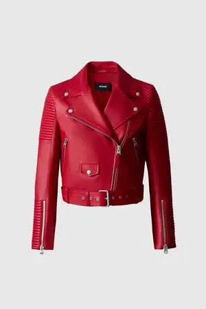 Mackage Masina Leather Biker Jacket - Lava