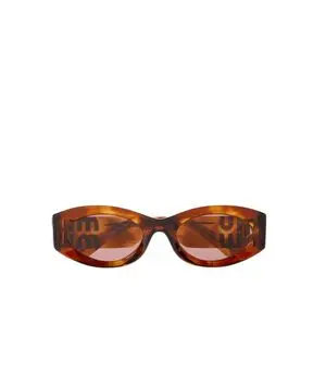 Miu Miu Glimpse Oval Sunglasses - Tortoiseshell