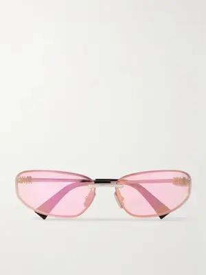 Miu Miu Rimless D-frame Sunglasses - Silver