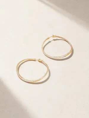 DAVID MORRIS 18-karat Diamond Hoop Earrings - Gold