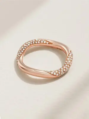 DAVID MORRIS Wave 18-karat Diamond Ring - Rose Gold