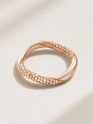 DAVID MORRIS Wave 18-karat Diamond Ring - Rose Gold