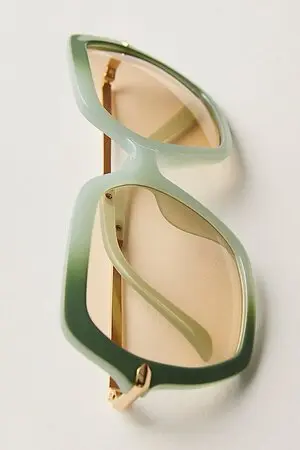 Free People Polly Oversized Square Sunglasses - Matcha Latte