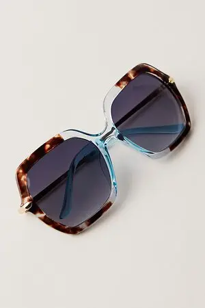 Free People Free People Polly Oversized Square Sunglasses Torte And Blue