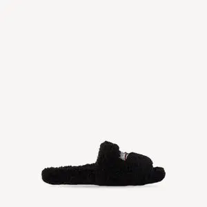 Balenciaga Furry Open Mule - Black