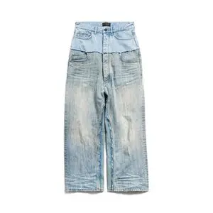 Balenciaga Cut-Up Baggy Jeans - Blue | Editorialist