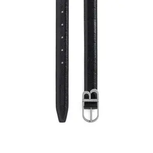 Balenciaga Classic B Arena Leather Belt - Black