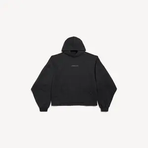 Balenciaga Back Strass Cropped Hoodie