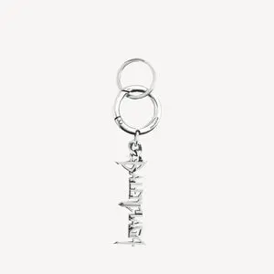Balenciaga Typo Metal Keychain - Silver