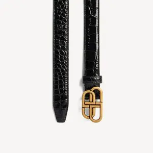 Balenciaga Bb Thin Belt - Black