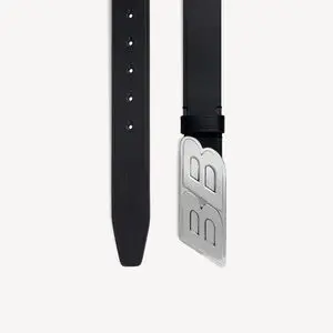 Balenciaga Moto Logo Belt - Black