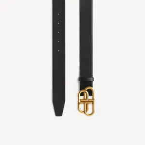 Balenciaga Bb Thin Belt - Black
