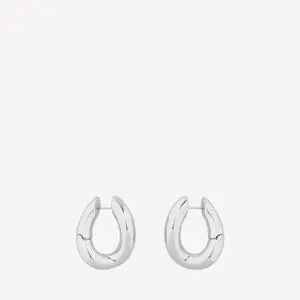 Balenciaga Hoop Earrings - Silver
